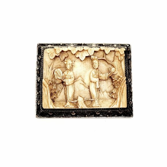 Estate | Jewelry | Antique Chinese Silver Filigree And Carved Lady ...